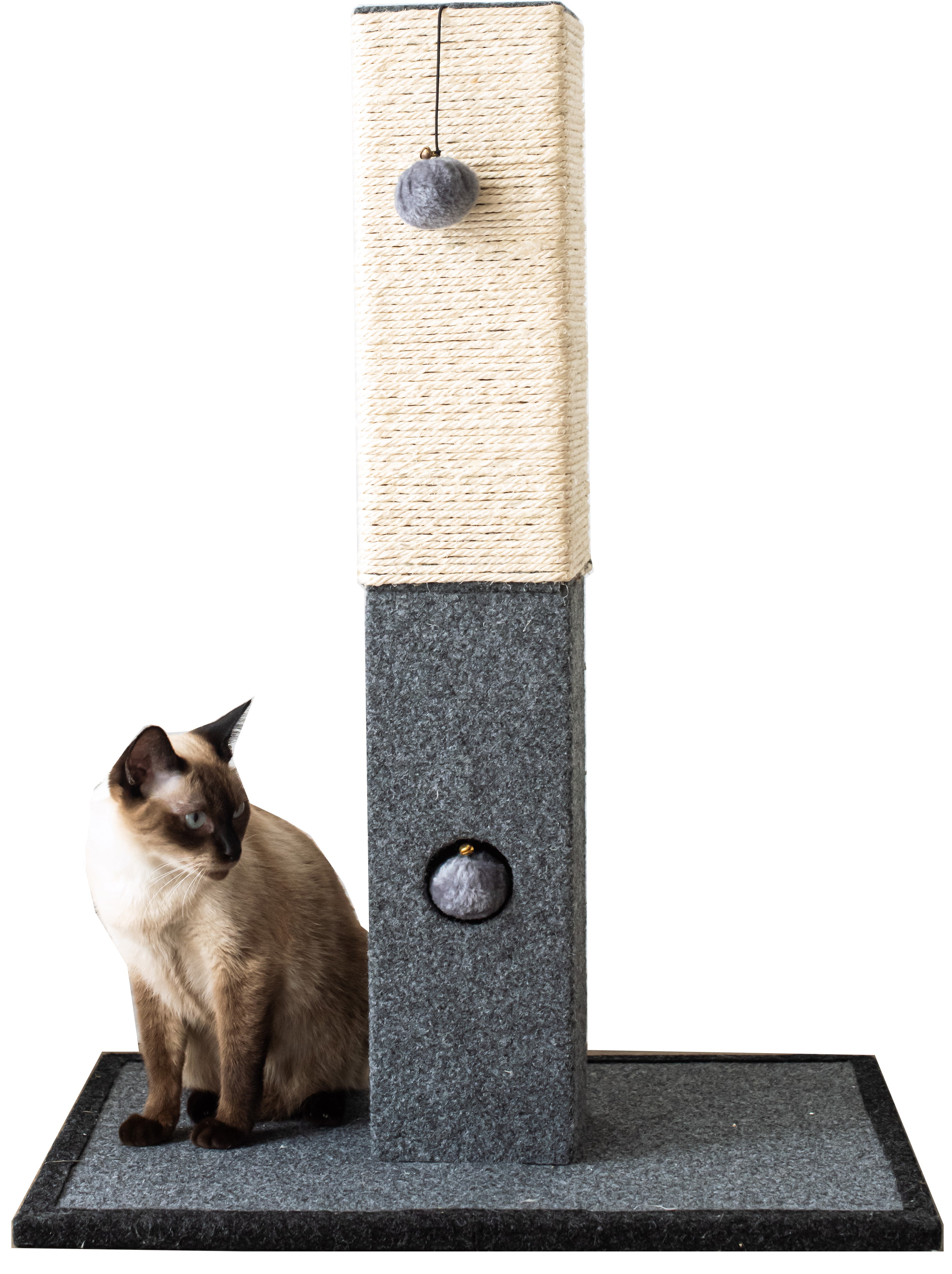 Kohola Bay 32 inch Large Gray & White Cat Climbing Sisal Scratching ...