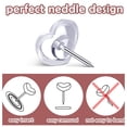 200Pc Silver Heart Shaped Head Push Pins Set, Standard Steel Thumb ...