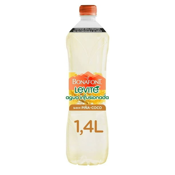 Agua infusionada Bonafont Levité toque de sabor piña coco 1.4 l ...