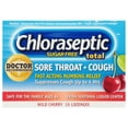 Chloraseptic Total Sore Throat + Cough Lozenges, Sugar-Free Wild Cherry ...
