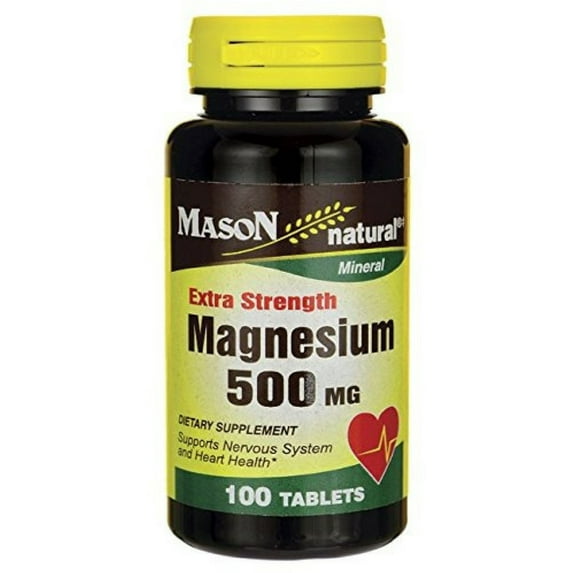 Mason Natural Extra Strength Magnesium 500 mg Tablets 100 ea (Pack of 6 ...