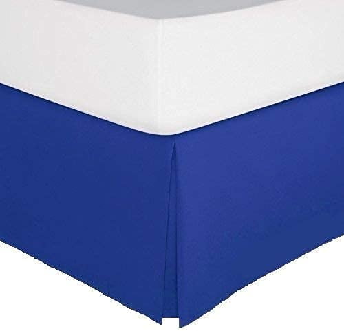 11-Inch Drop King Size 76" x 80"Royal Blue Solid Bed Skirt Split Corner ...