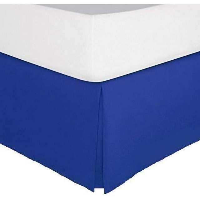 11-Inch Drop King Size 76" x 80"Royal Blue Solid Bed Skirt Split Corner ...