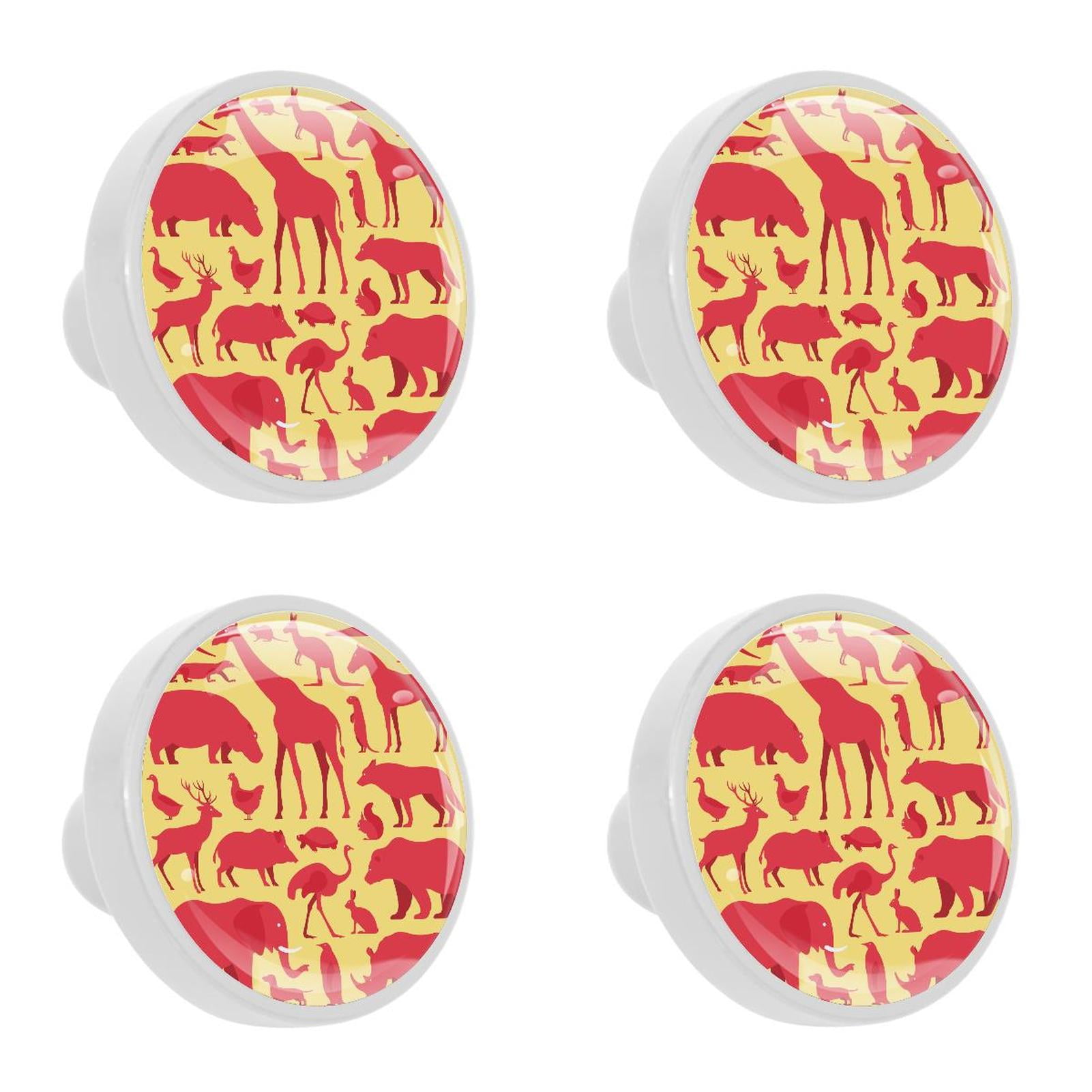 4 Pcs African Animals Knobs for Kitchen Cabinet Cupboard Dresser ...