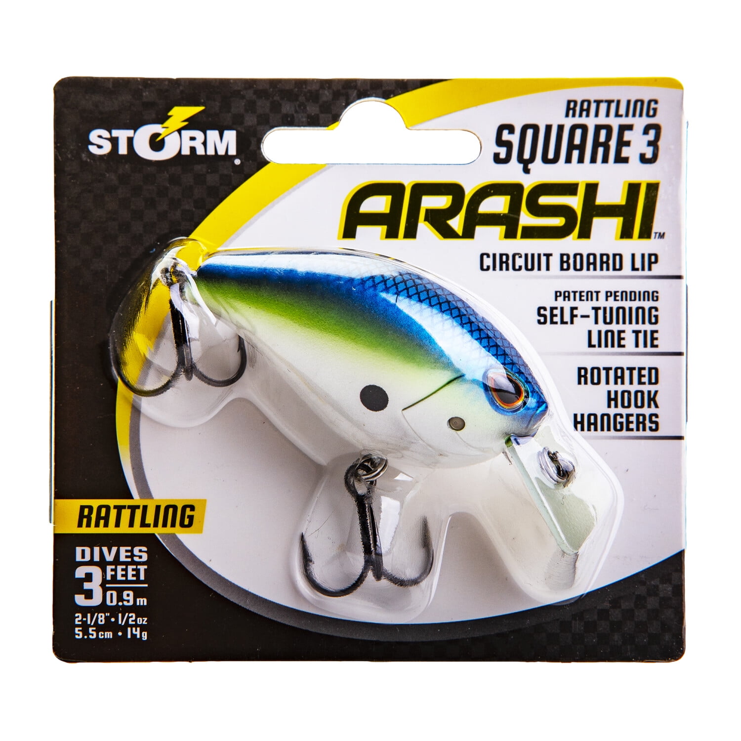 Storm Arashi Rattling Square 3 Fishing Lure - Hot Blue Shad - Walmart.com