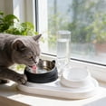 Black 2 In 1 Elevated Pet Bowl 304 Stainless Steel 15 Degree Inclined ...