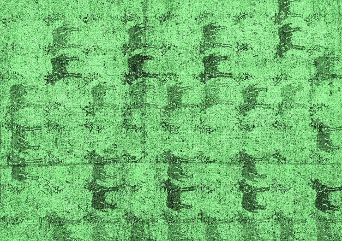Ahgly Company Indoor Rectangle Abstract Emerald Green Modern Area Rugs ...