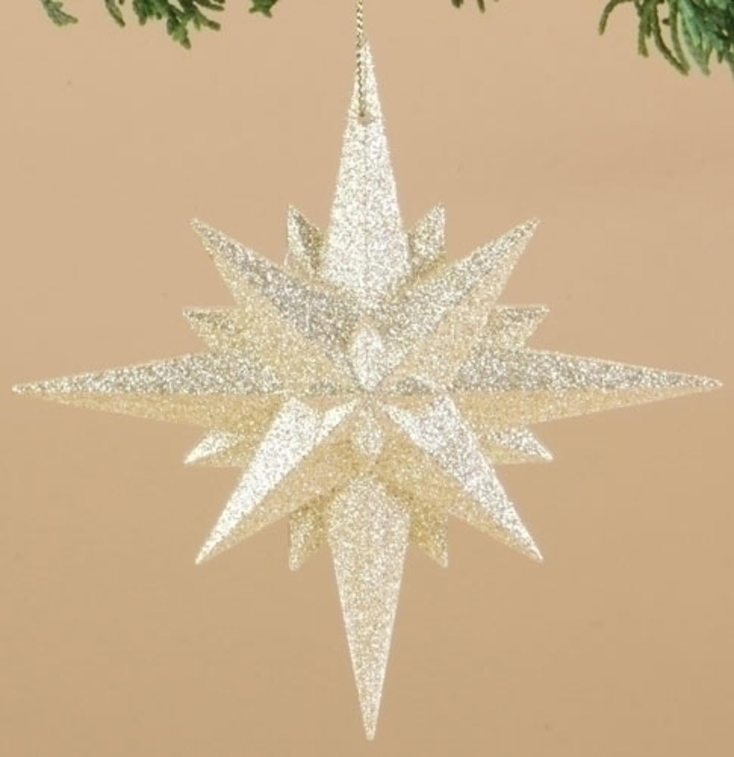 5" Winter's Beauty Gold Glittered Moravian Star Christmas Ornament ...