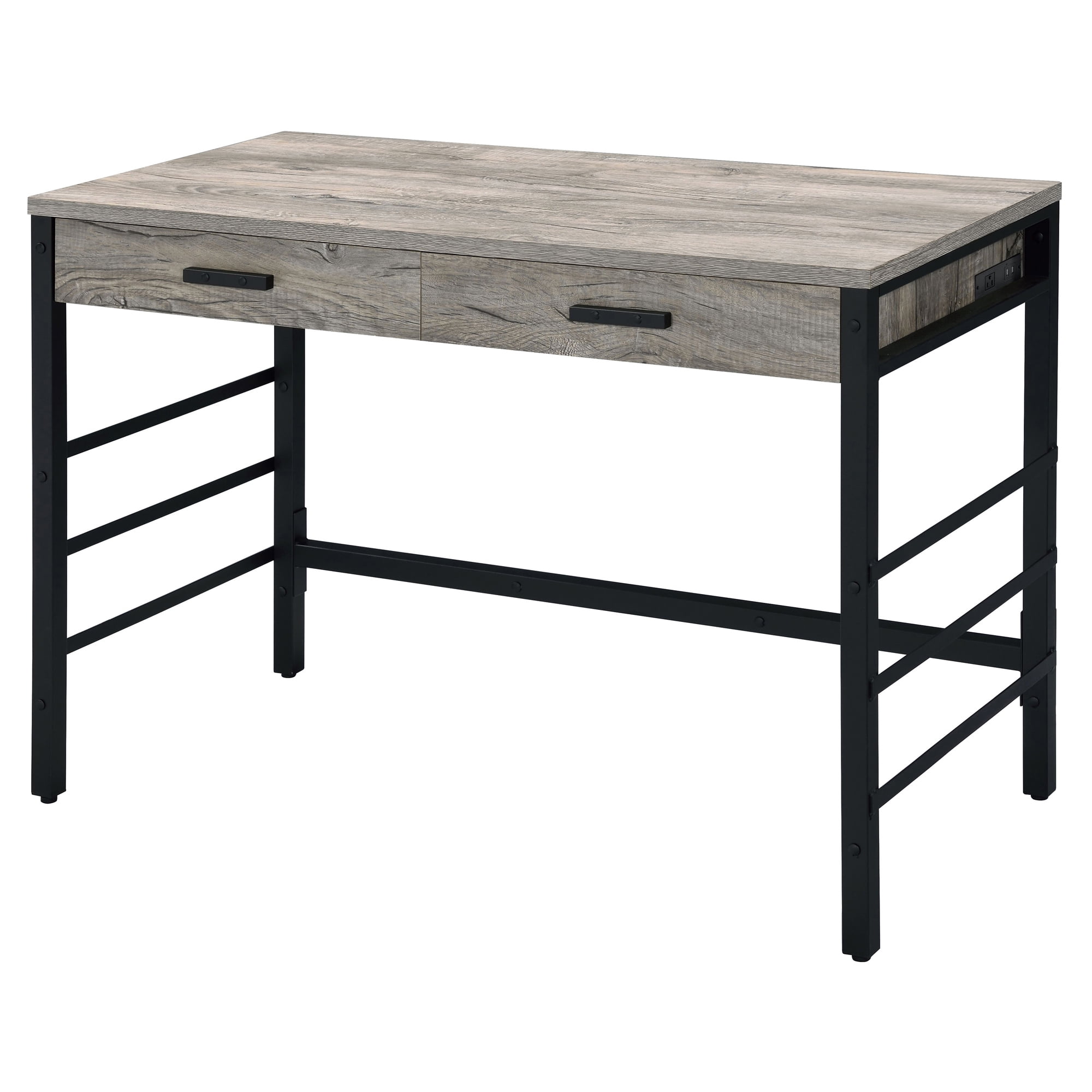 ACME Disho Writing Desk in Light Weathered Oak and Black - Walmart.com