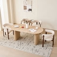 71" Large Dining Table Set for 4, Rounded Corners Farmhouse Modern ...