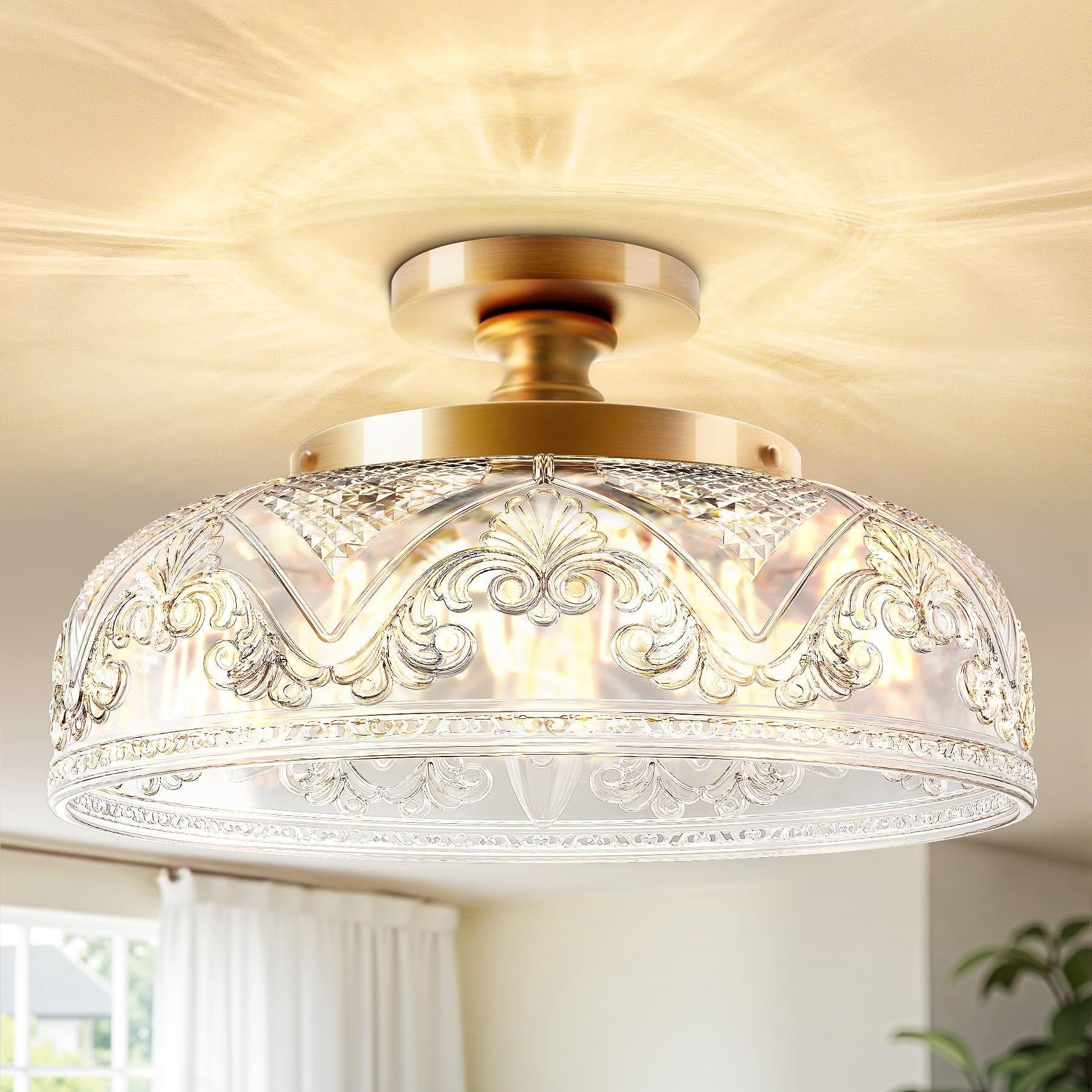 Click here for Slypadan Semi Flush Mount Ceiling Light  12 Inch L... prices