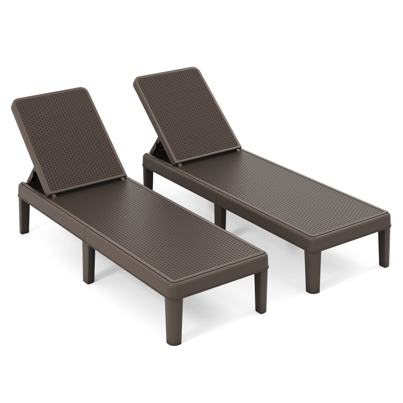 Click here for Costway 2 Pcs Outdoor Chaise Lounger Chair 4-Posit... prices