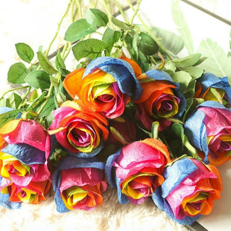 Rainbow Rose With Stem