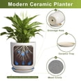 12 Inch White Ceramic Planter with Drainage Hole – Extra Large Round ...