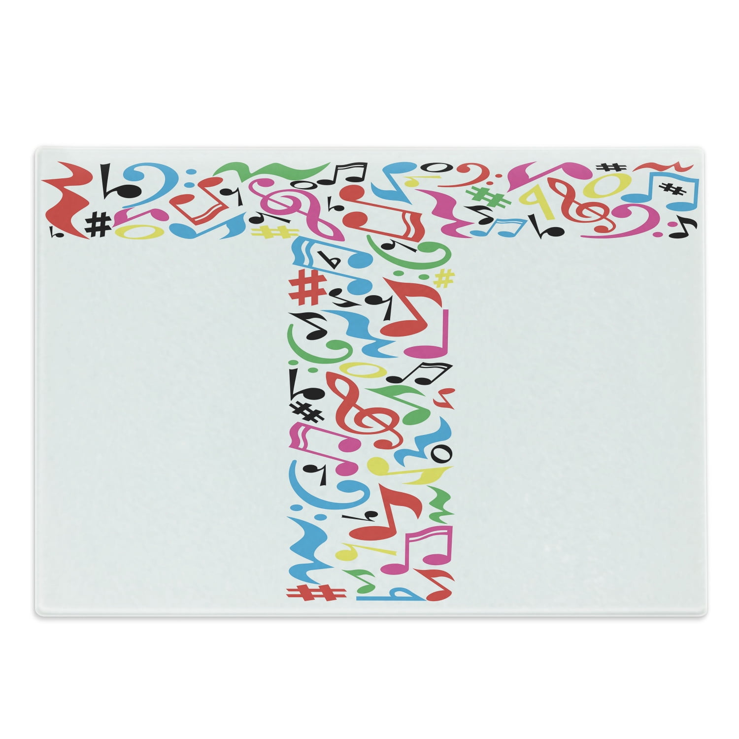 Letter T Cutting Board, Uppercase T Letter Colorful Sheet Music ...