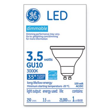 GE Basic 3-Pack 50 W Equivalent Dimmable Warm White Mr16 LED GU10 pin ...