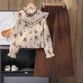 Big Girls Outfit Fashion Floral Print Long Sleeve Shirt And Wide Leg ...