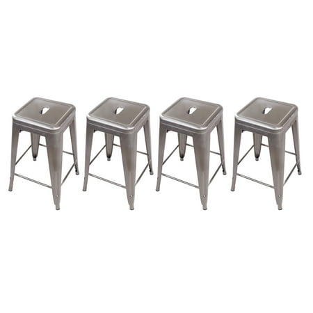 GIA Design Group 24 Inch Counter Height Backless Metal Stools, Gunmetal ...