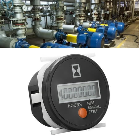 Digital Hour Meter With Reset Button, 24-240V Hour Meter Gauge High Precise Mechanical Hourmeter ...