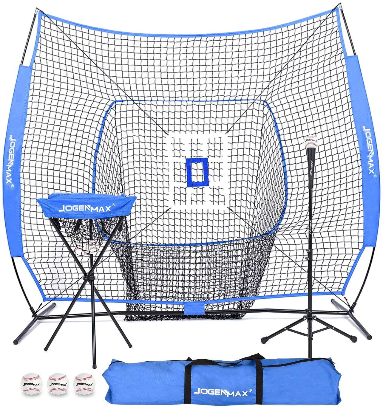 JOGENMAX 7x7 DLX Practice Net Baseball Softball Pitching Batting ...