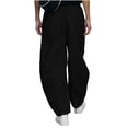 ATOYSOY Elastic Waist Loose Wide Leg Pants Women Solid Color Mid Panel ...