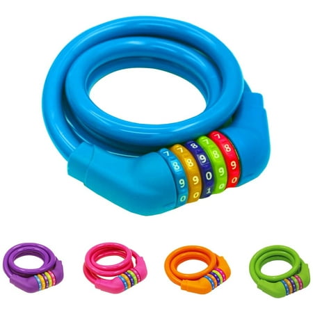 Kids Bicycle Lock Number Code Combination Cable Lock Colorful 110cm ...