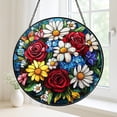 Birth Flower Glass Suncatcher for Window Display, Colorful Floral Art ...