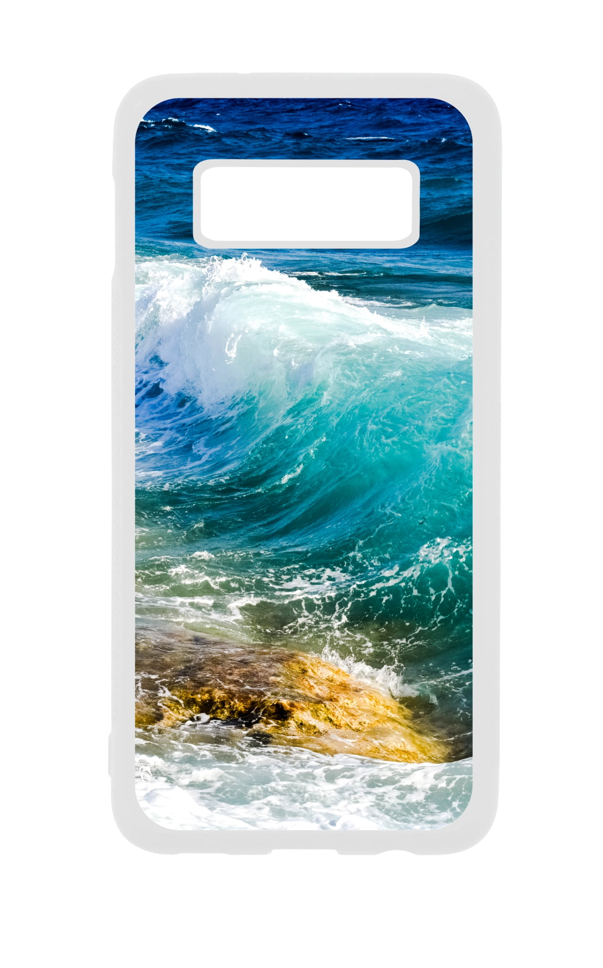Beach Ocean Waves Design White Rubber Case Cover for The Samsung Galaxy ...