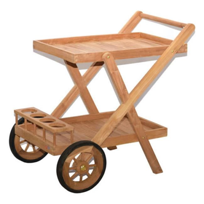 Bamboo TF7 Teak Serving Cart, 32 x 21.5 x 36 in. - Walmart.com