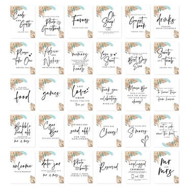 Koyal Wholesale Brush Script Wedding Signs Bundle Set for Ceremony ...