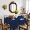 Abstract Flower Navy Blue Table Cloth 54x54in, Waterproof Square ...