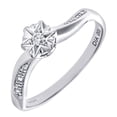 9ct White Gold Jewelco London 5pts Diamond Wavy Illusion Star Solitaire ...