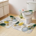 Abstract Ink Bathroom Rugs Set Green Yellow Blue Ink Splatter Bubbles ...