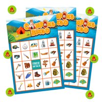 WaaHome Camping Bingo Card for Kids Adults Camping Party Bingo Game ...