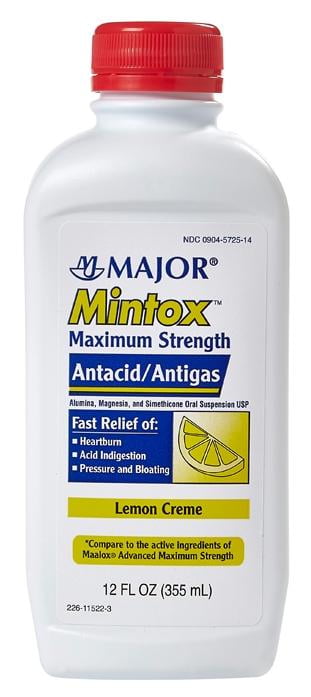 Major Mintox Maximum Strength, OTC Medicine for Heartburn, 12 fl. oz ...