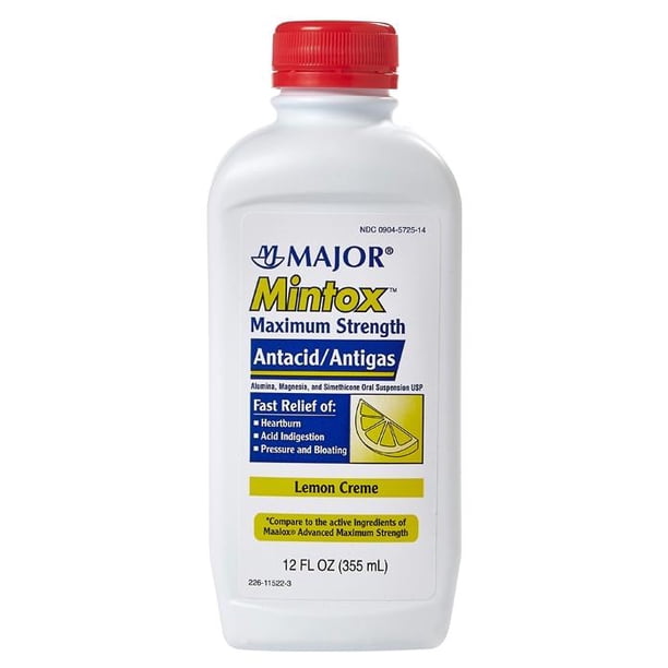 Major Mintox Maximum Strength, OTC Medicine for Heartburn, 12 fl. oz ...