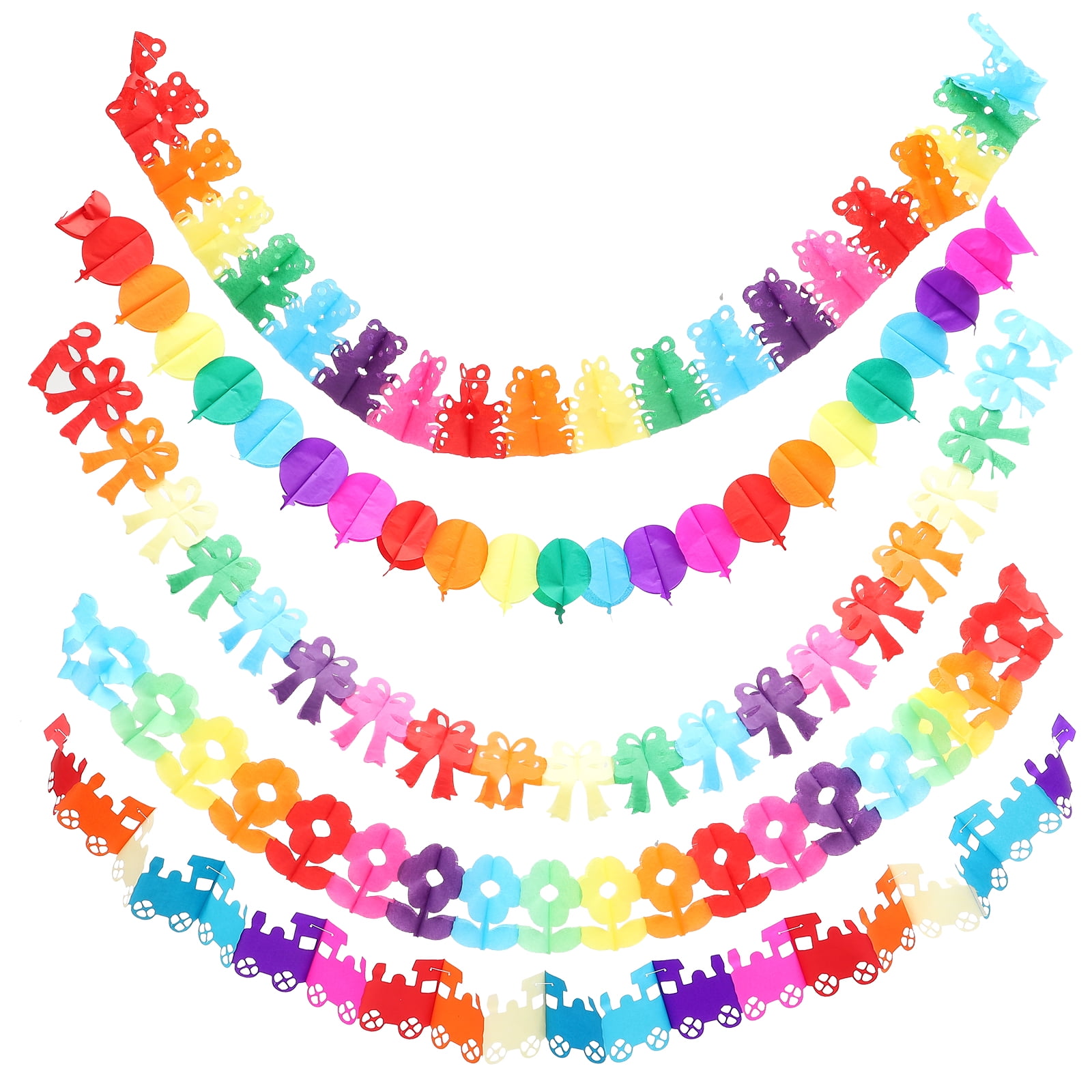 KAKOWELY 5 banderines de papel de colores para fiestas, decoración ...