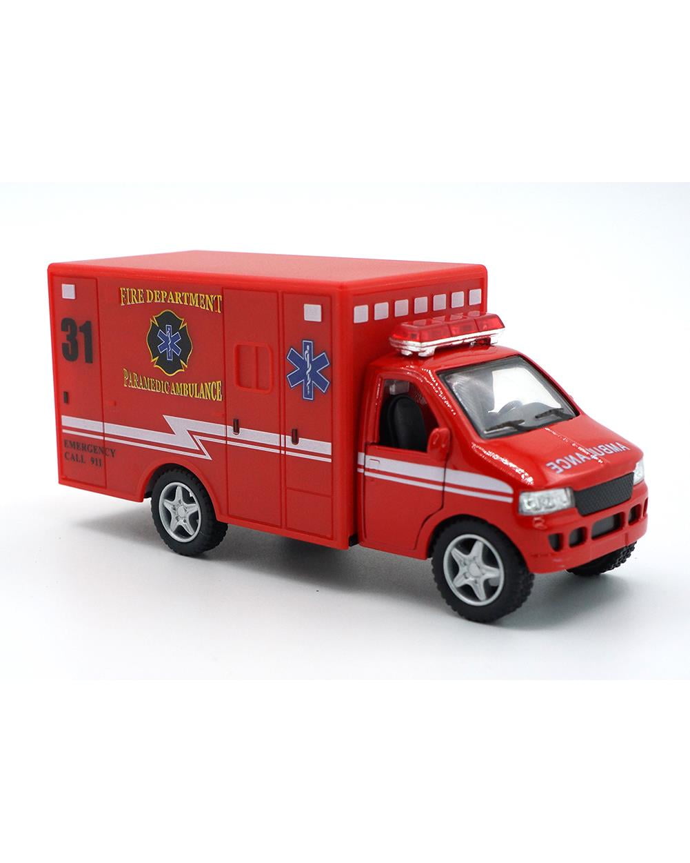 5 Ambulance Diecast Model Toy, but NO Box, Red Ambulance, Size: 5, Fun ...