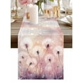 Burlap Table Runner 60 Inches Long, Watercolor Field Dandelion Non-Slip ...