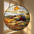 Autumn Farm Field Window Art – Stained Glass Style - Walmart.com