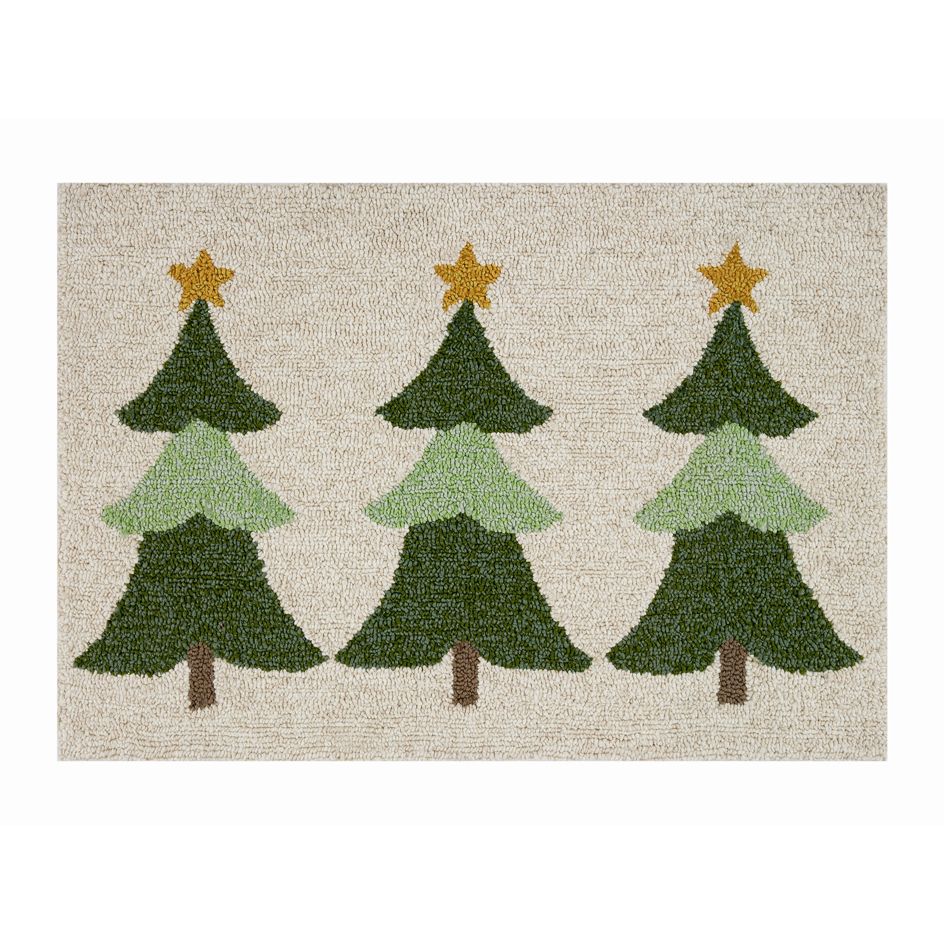 Mainstays Christmas Tree Hooked Accent Rug - polypropylene - 20"X30 ...