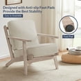 BELLEZE Maximus Accent Chairs Set of 2, Wood Frame Linen Arm Chairs, Beige - Walmart.com