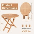 Costway 31.5'' Round Teak Wood Folding Patio Dining Table, Portable & Natural Outdoor - Walmart.com