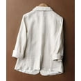 Wsplyspjy Womens Lightweight Linen Blazer Jacket 3 4 Sleeve Solid