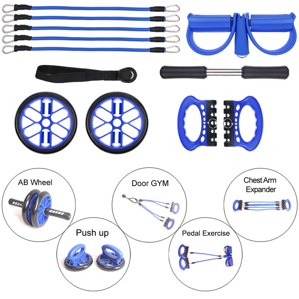 5 In 1 Portable Home Gym Equipment With Door Anchor System ab roller ...