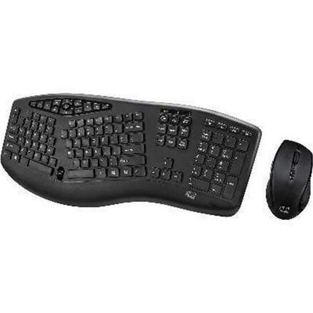 Adesso Slim Multimedia 2.4 GHz Wireless Ergonomic Desktop Keyboard ...