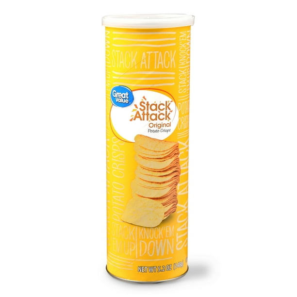 Great Value Stack Attack Original Potato Crisps, 5.2 oz - Walmart.com ...