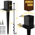4x4 Fence Post Anchor Ground Spike 24” Length with Ground Anchors Screw ...