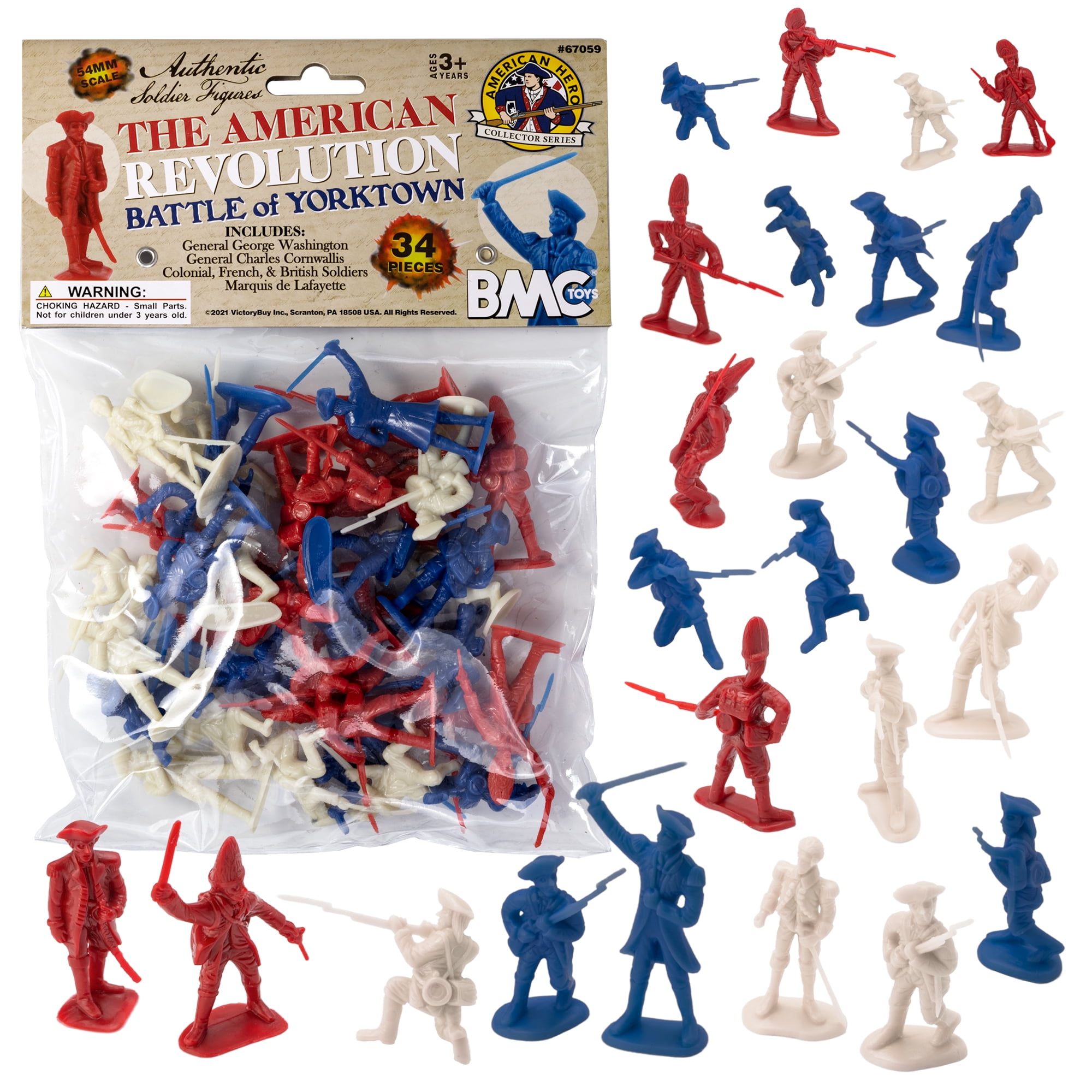 BMC Revolutionary War Plastic Army Men - 34 British, American, French ...