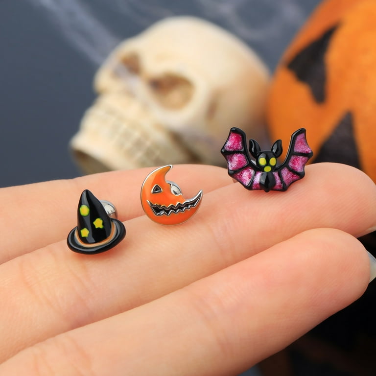 OUFER 3PCS Tragus Earrings 316L Surgical Steel Halloween Cartilage Earring Helix Stud Earrings Ear Piercing Jewelry Walmart